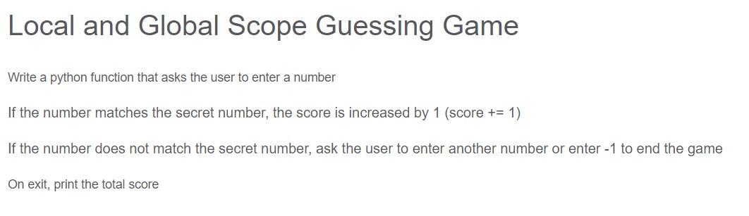 Solved Local And Global Scope Guessing Game Write A Python 4151