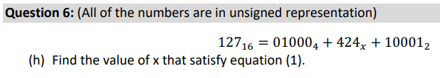 Solved Question 6: (All of the numbers are in unsigned | Chegg.com