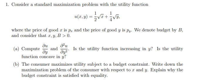 Solved 1. Consider a standard maximization problem with the | Chegg.com
