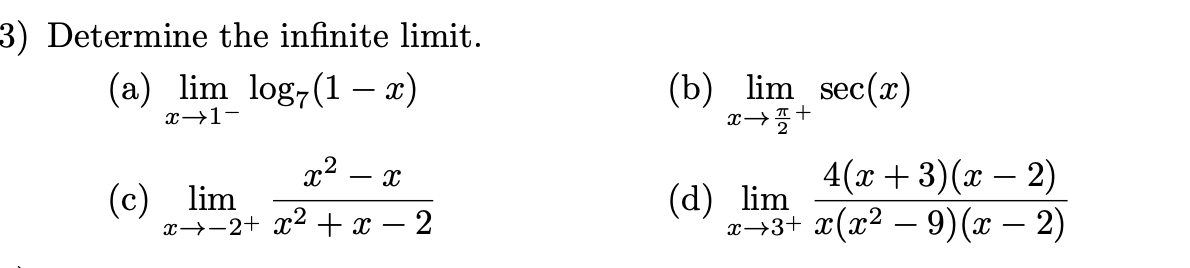 Solved Determine the infinite | Chegg.com