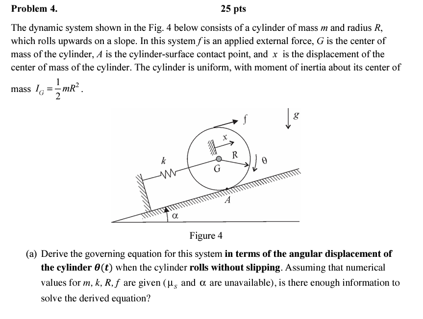 Solved Problem 4. 25 pts The dynamic system shown in the | Chegg.com
