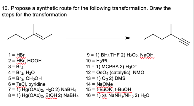 Solved 10. Propose a synthetic route for the following | Chegg.com