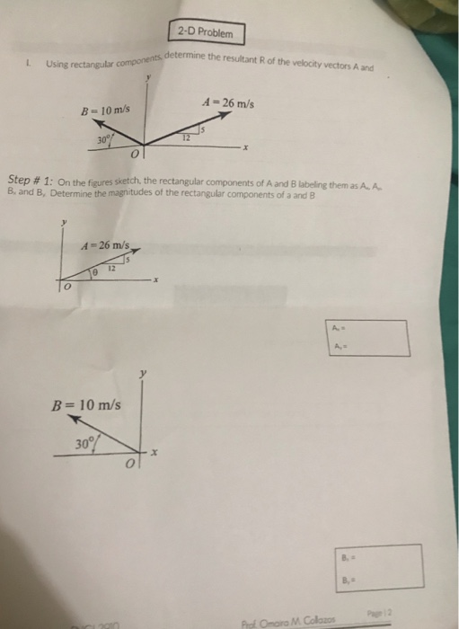 Solved 2-D Problem etermine the resultant R of the velocity | Chegg.com