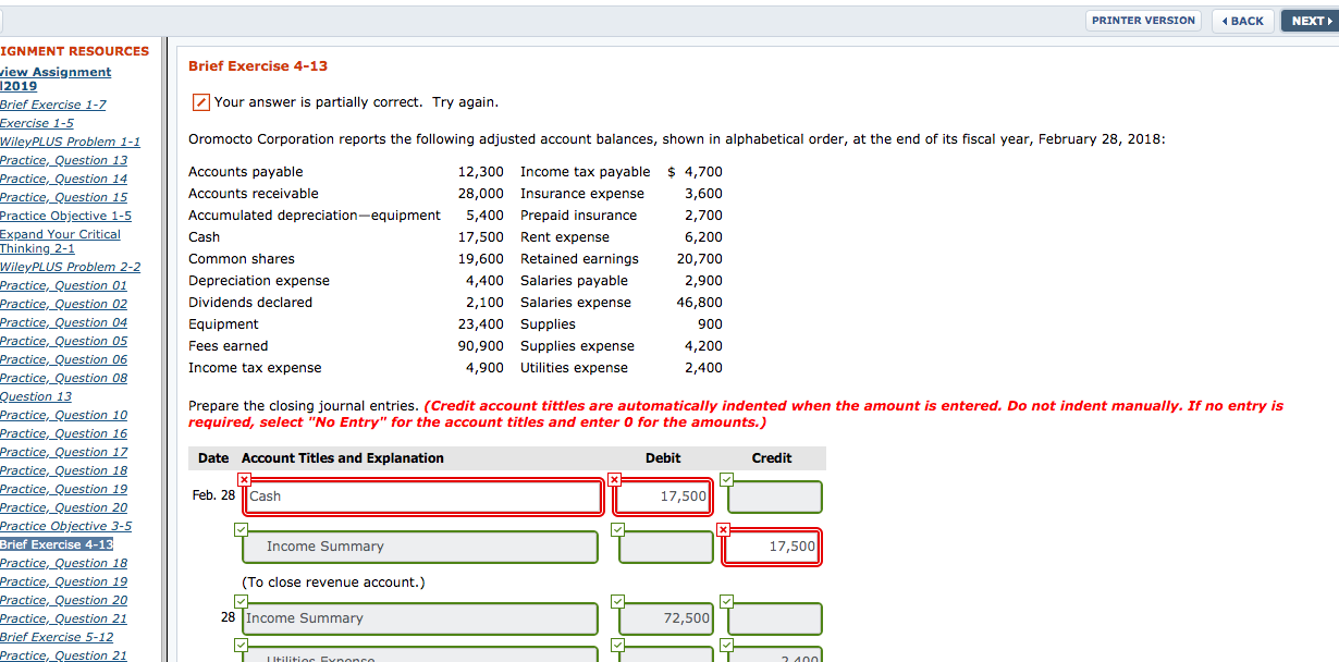Solved: NEXT PRINTER VERSION ВАСК IGNMENT RESOURCES Brief ... | Chegg.com