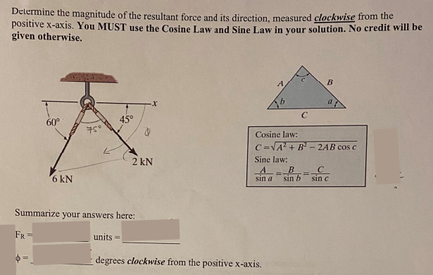 [solved] Determine The Magnitude Of The Resultant Force A