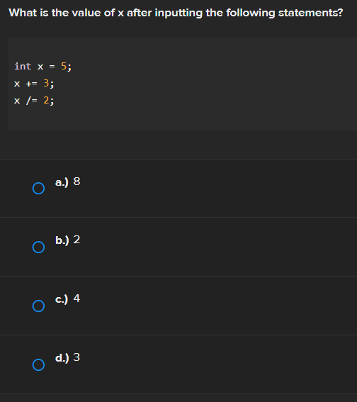 Solved What is the value of x after inputting the following | Chegg.com