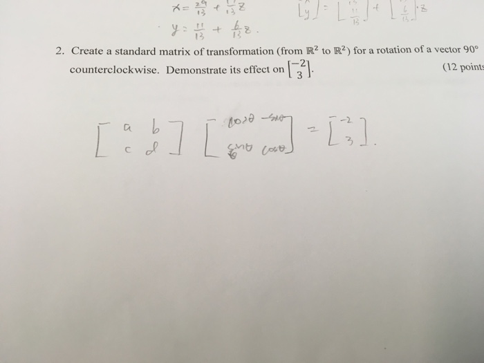 Solved Create a standard matrix of transformation (from R^2 | Chegg.com