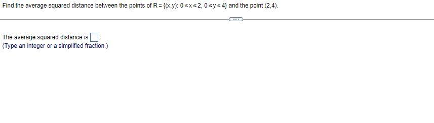 Solved Find the average squared distance between the points | Chegg.com
