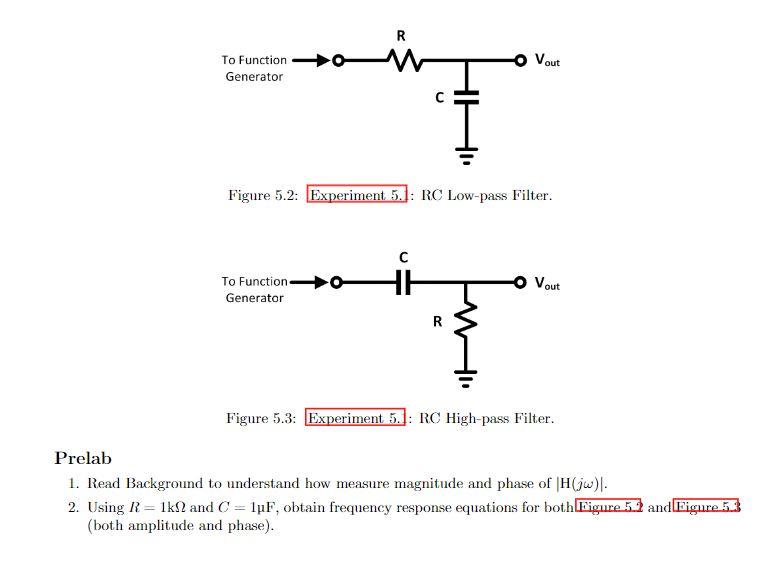 Solved Figure 5 2 Rc Low Pass Filter Figure 5 3 Rc