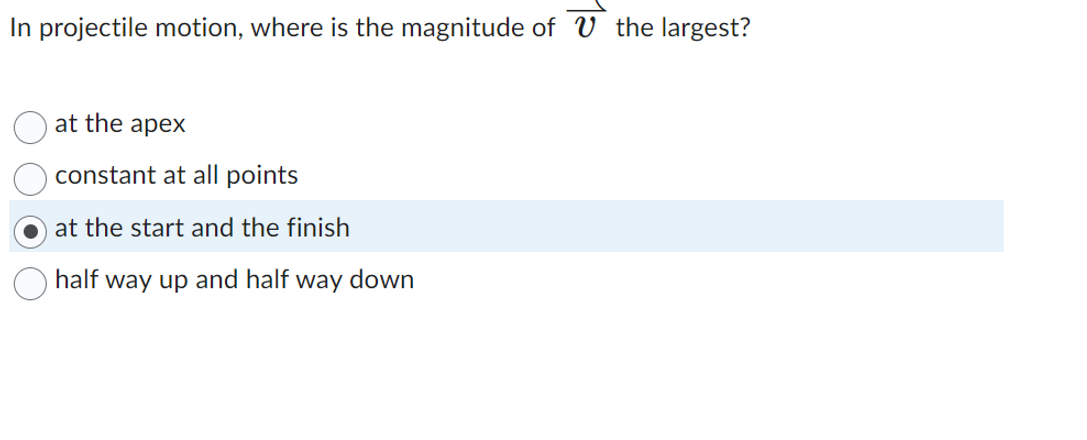 Solved In projectile motion, where is the magnitude of | Chegg.com