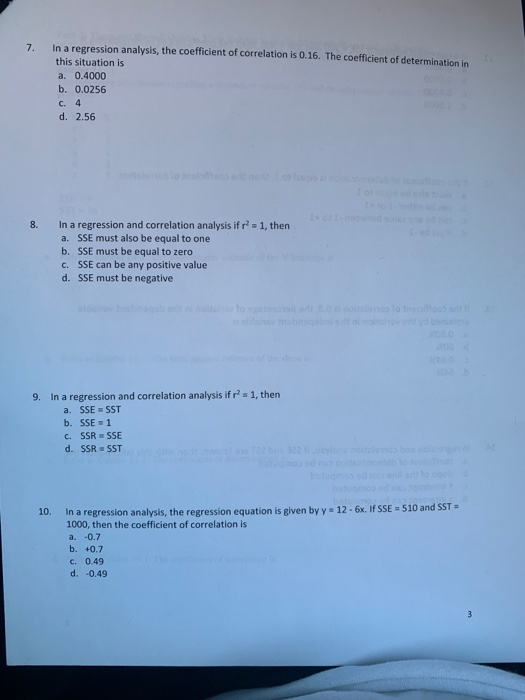 Solved: In A Regression Analysis, The Coefficient Of Corre... | Chegg.com