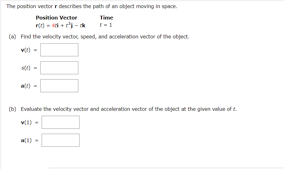 Solved The position vector r describes the path of an object | Chegg.com Solved The position vector r describes the path of an object | Chegg.com