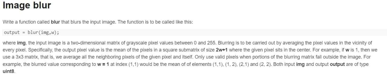 Solved Image blur Write a function called blur that blurs | Chegg.com