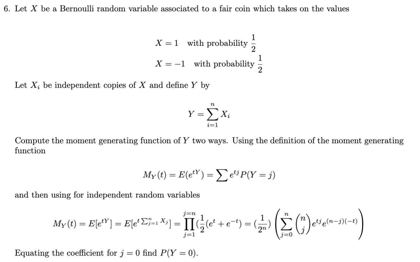 Solved b. Let X be a Bernoulli random variable associated to | Chegg.com