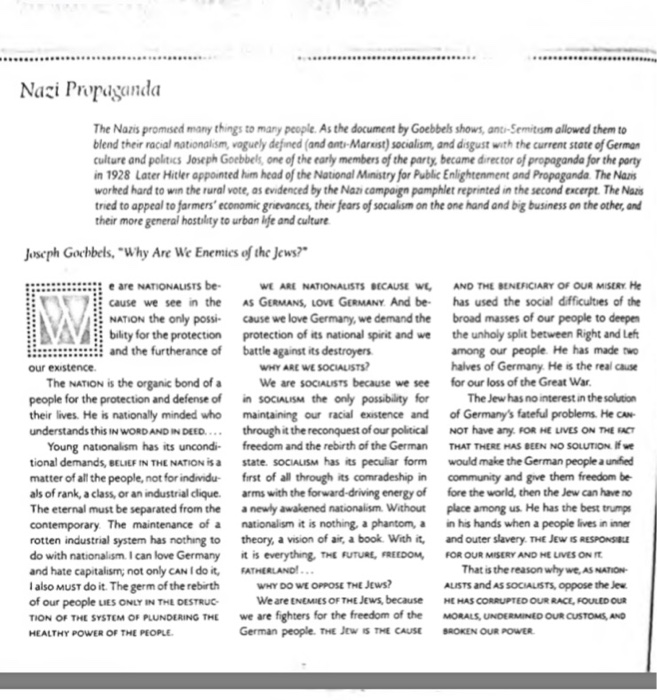 Nazi Propaganda The Nazis promsed many things to mary | Chegg.com ...