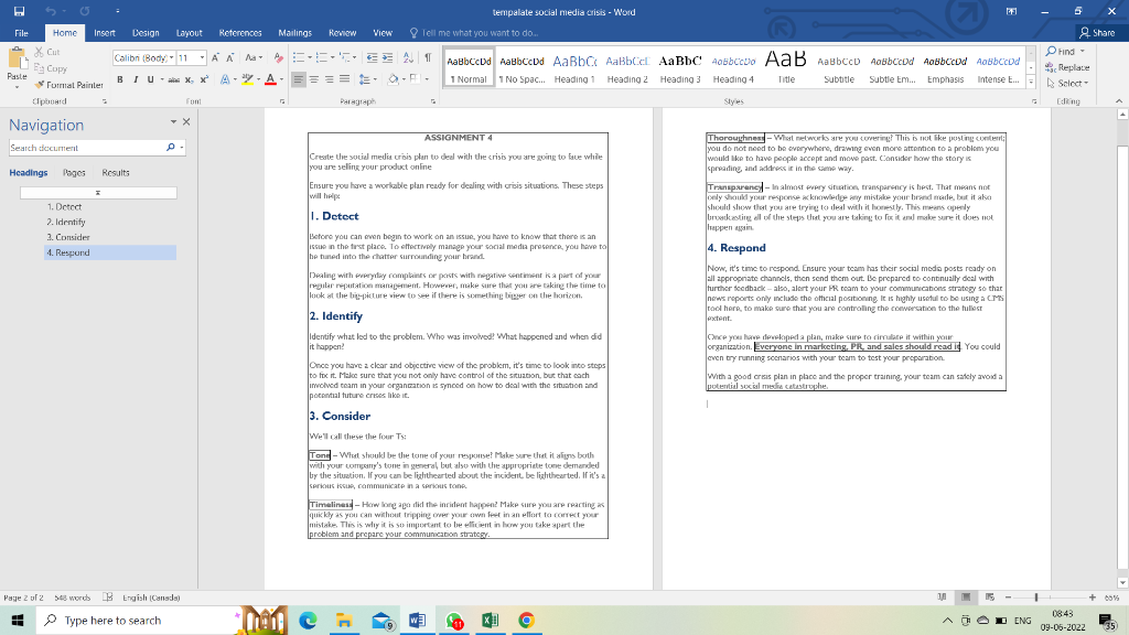 Solved ASSIGNMENT 4 Create the social media crisis plan to | Chegg.com