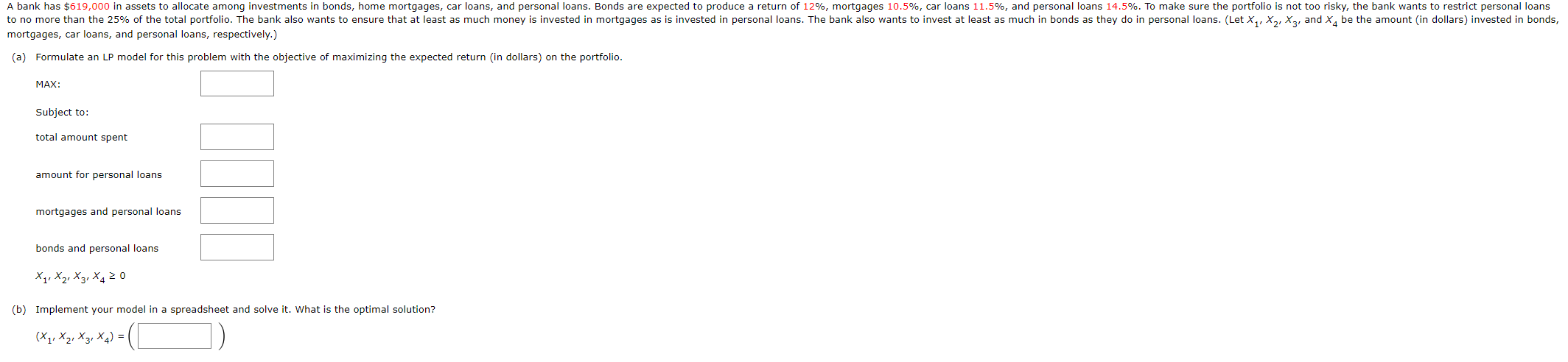 Solved (b) Implement your model in a spreadsheet and solve | Chegg.com