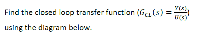 Solved Find the closed loop transfer function (Gcl(s) = mS) | Chegg.com