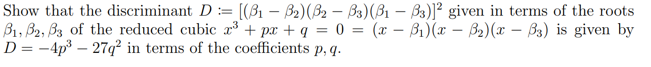 Solved Show that the discriminant | Chegg.com