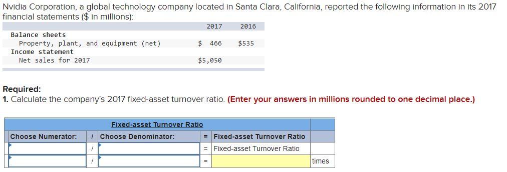Solved Nvidia Corporation, a global technology company | Chegg.com