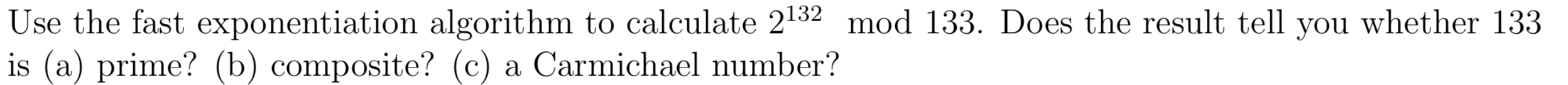 Solved Use The Fast Exponentiation Algorithm To Calculate