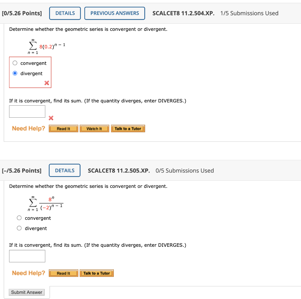 Solved [0/5.26 Points] DETAILS PREVIOUS ANSWERS SCALCET8 | Chegg.com