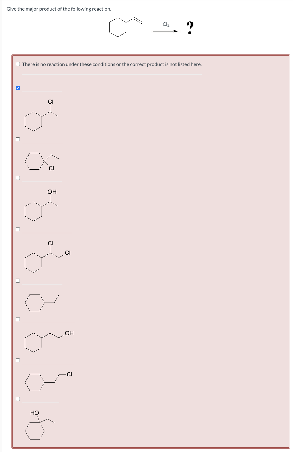 Solved give the major product of the following reaction. | Chegg.com
