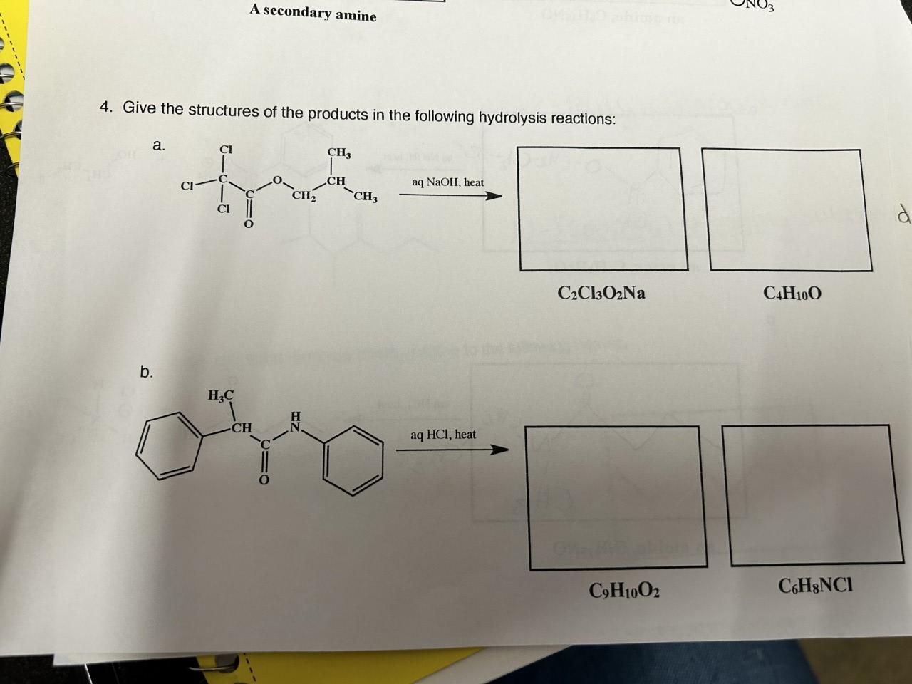 Solved 4. Give the structures of the products in the | Chegg.com