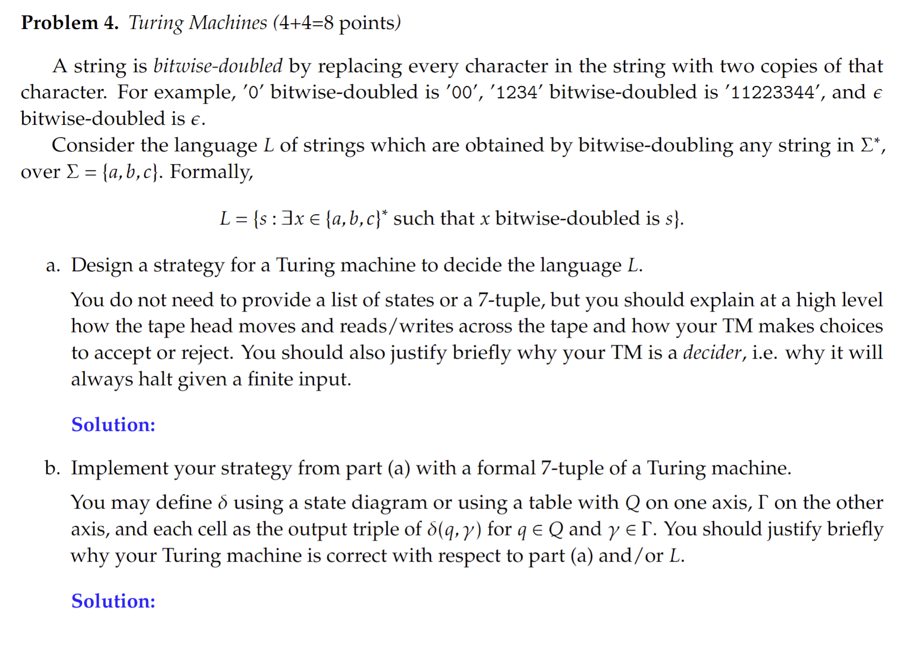 Solved A string is bitwise-doubled by replacing every | Chegg.com