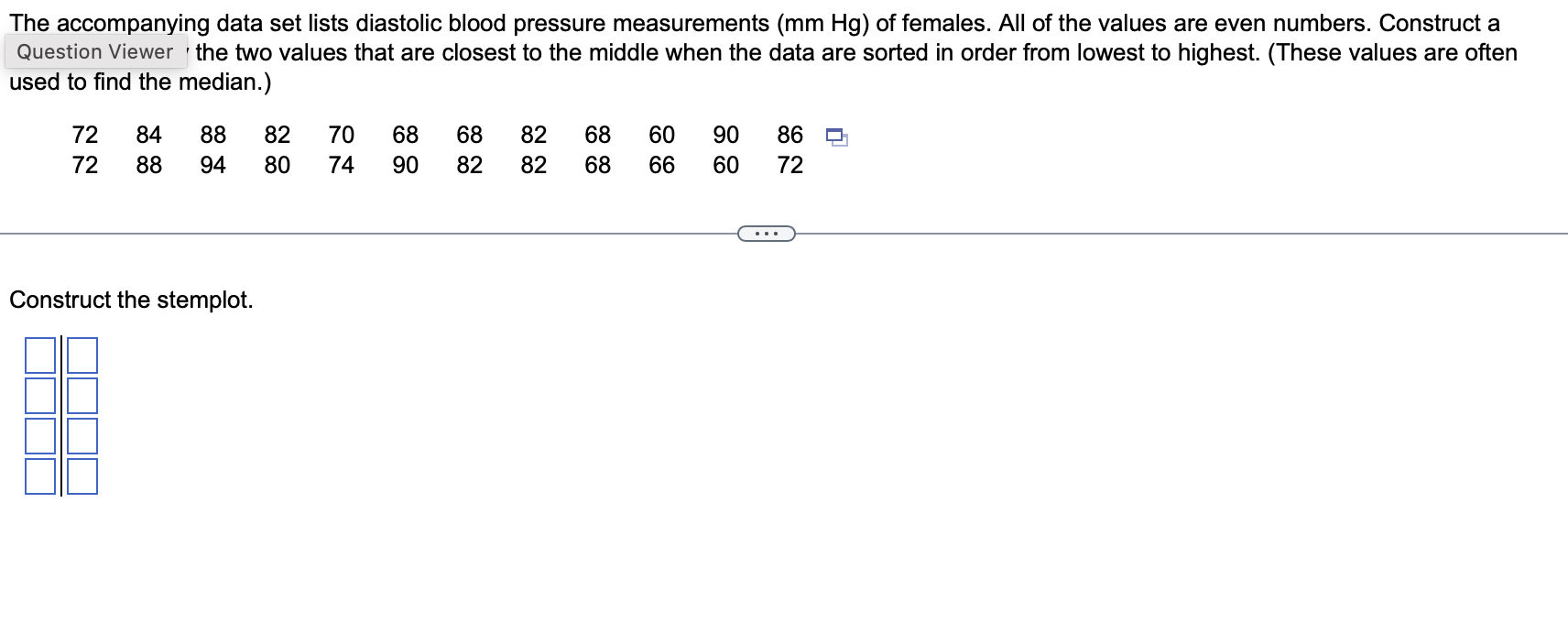 Solved The accompanying data set lists diastolic blood | Chegg.com