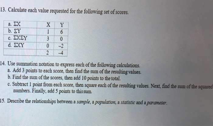 Solved 13. Calculate each value requested for the following | Chegg.com