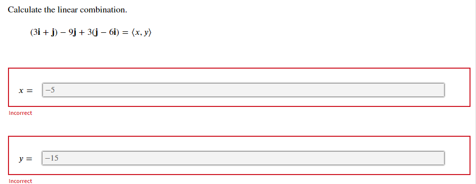 Solved Calculate the linear combination. | Chegg.com