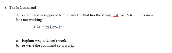 Solved The 1s Command This command is supposed to find any | Chegg.com