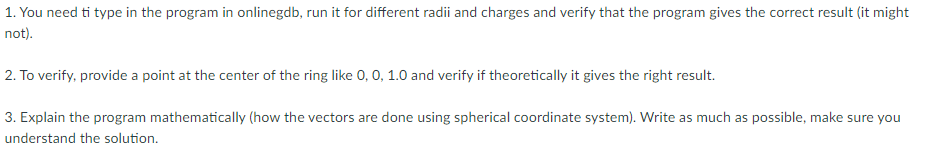 1. You need ti type in the program in onlinegdb, run | Chegg.com
