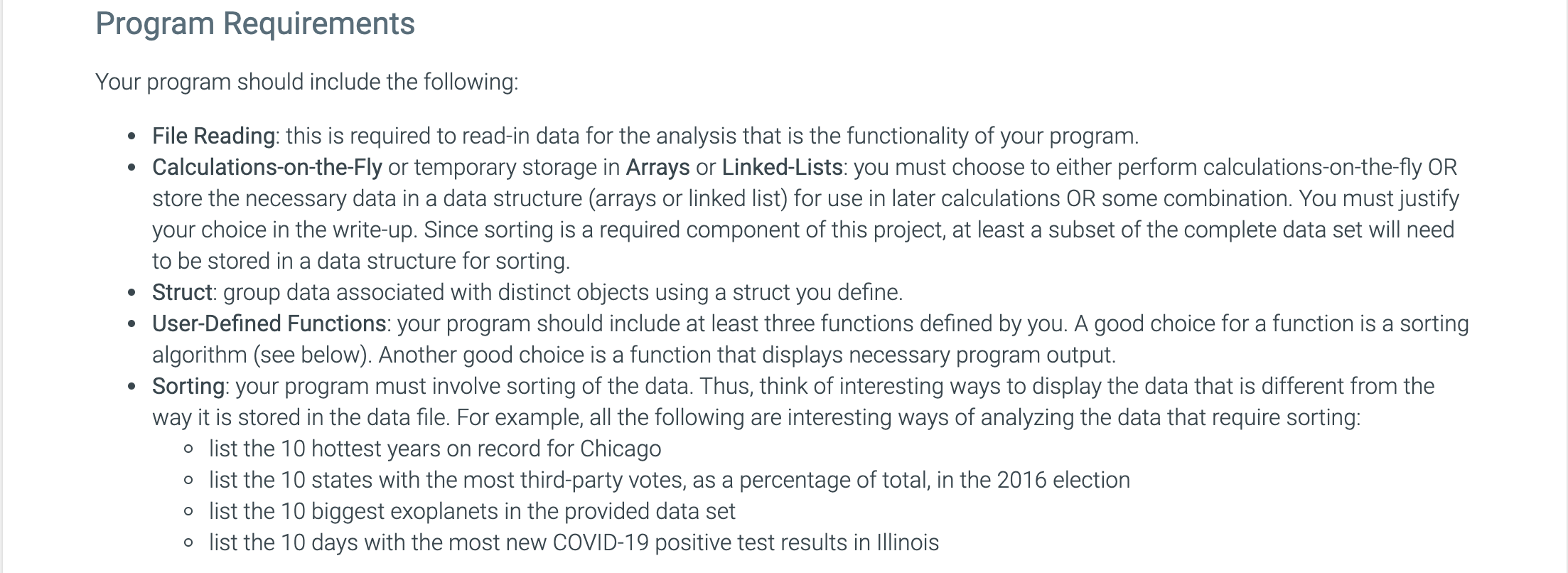 Project Description Write a program that analyzes, | Chegg.com