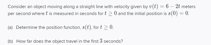 Solved Consider an object moving along a straight line with | Chegg.com