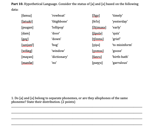 Part 10. Hypothetical Language. Consider the status | Chegg.com