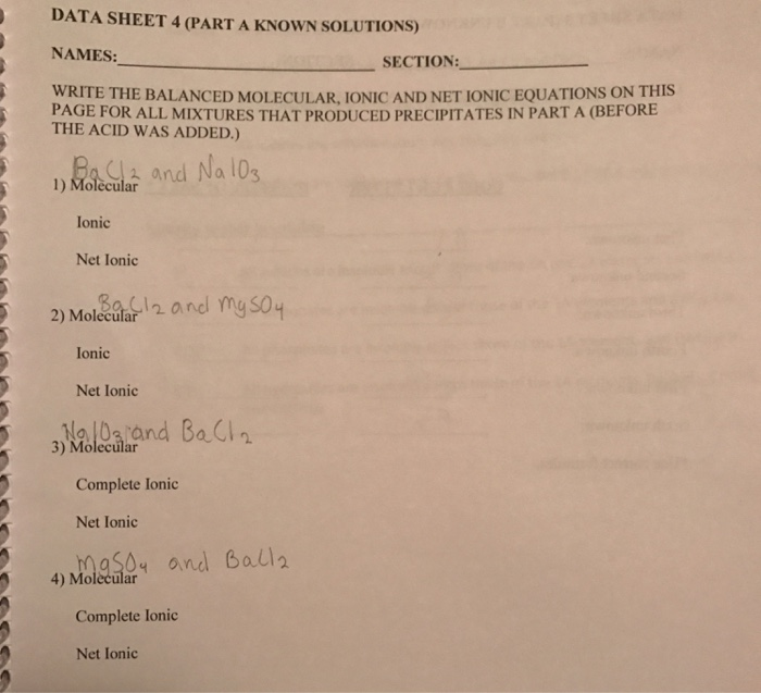 Solved DATA SHEET 4 (PART A KNOWN SOLUTIONS) NAMES: SECTION: | Chegg.com