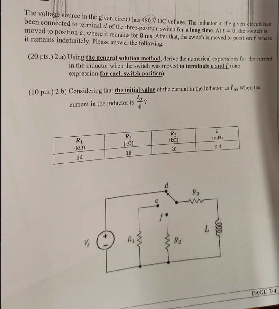 Solved The voltage source in the given circuit has 480 ﻿V DC | Chegg.com