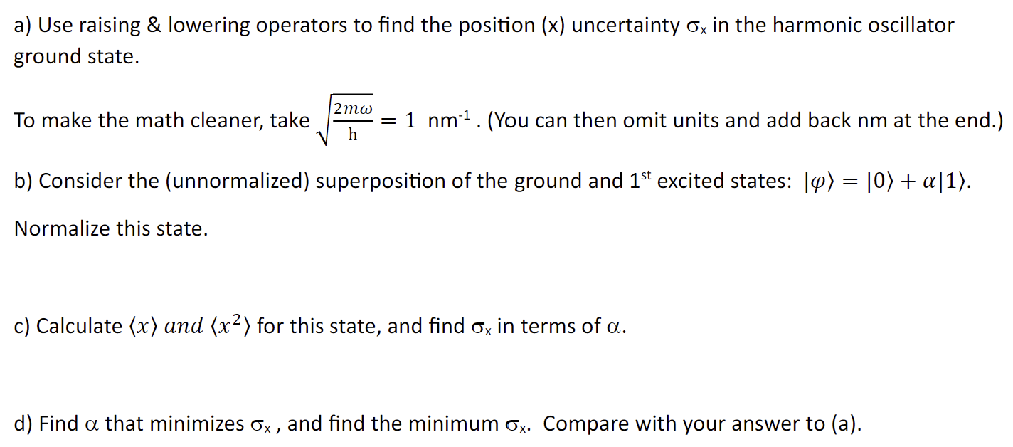 Solved a) ﻿Use raising & lowering operators to find the | Chegg.com