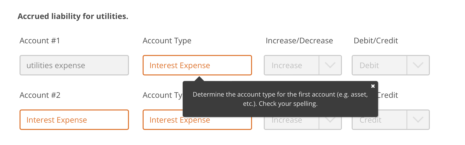 Solved Accrued liability for utilities.Account #1Account | Chegg.com