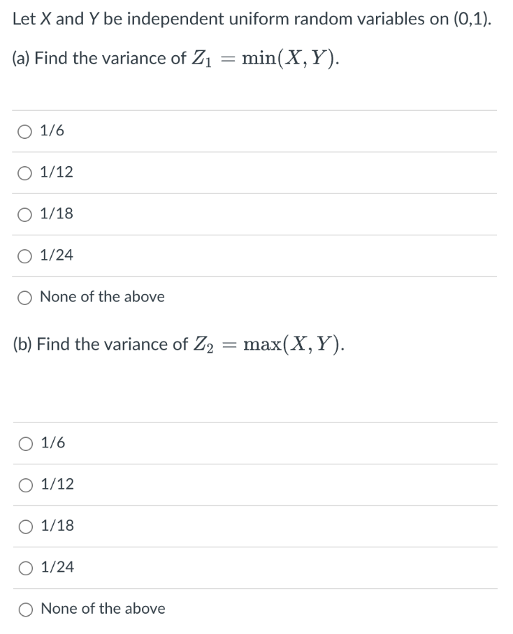Solved Let X and Y be independent uniform random variables | Chegg.com