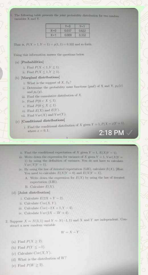Solved variables X ﻿and V .Thut is, P(x=1,y=1)=P(1,1)=0.ik2 | Chegg.com