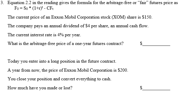 Solved 3. Equation 2.2 in the reading gives the formula for | Chegg.com