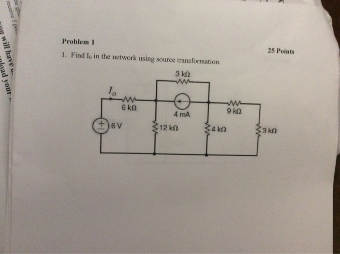 Solved Find I0 In The Network Using Source Transformation 6688