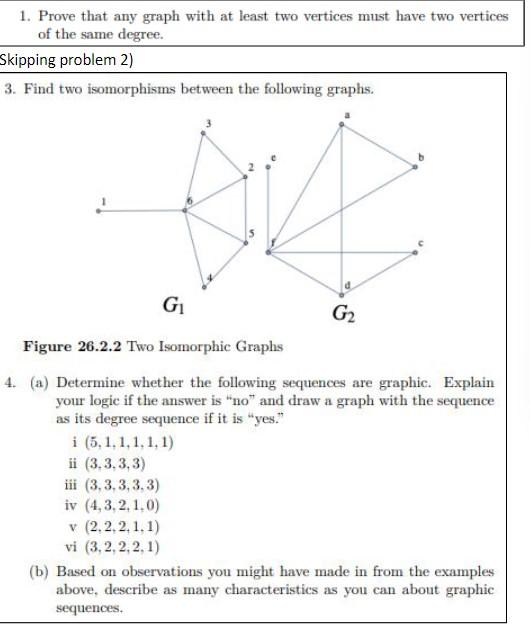 Solved 1. Prove that any graph with at least two vertices | Chegg.com