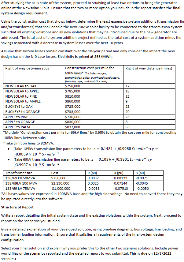 Solved The final system design requirements: 1. The entire | Chegg.com