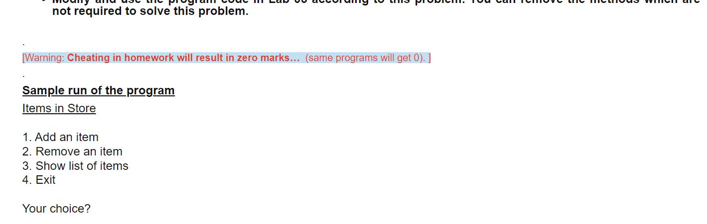 Solved Implement an items stock system using.your singly | Chegg.com