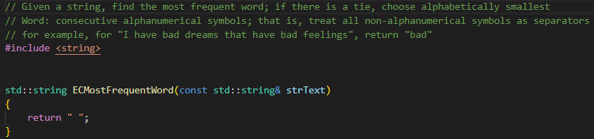 Solved 3: Most frequent word Given a string Str which | Chegg.com