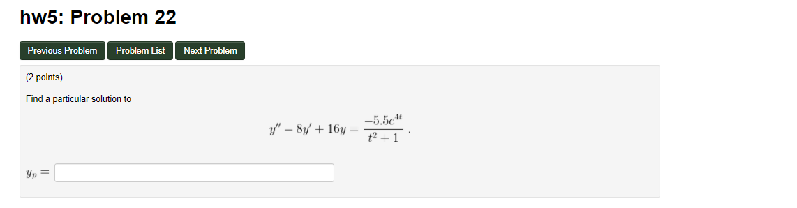Solved hw5: Problem 22 Previous Problem Problem List Next | Chegg.com